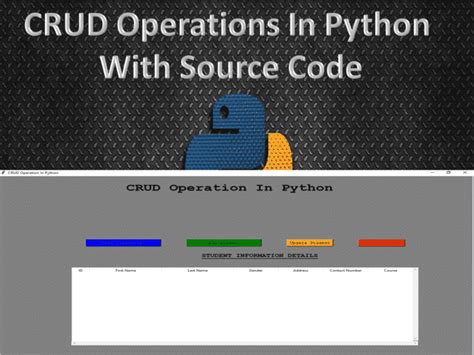 CRUD Operations In Python With Source Code