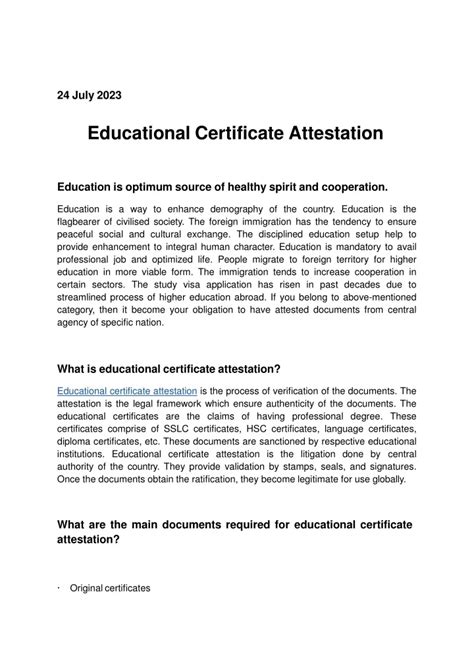Ppt Educational Certificate Attestation Powerpoint Presentation Free