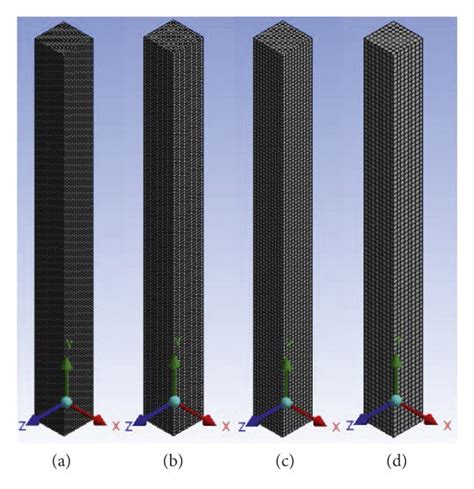 Autodyn Fea Model For Conv20 Rc Column With Different Mesh Sizes A Download Scientific