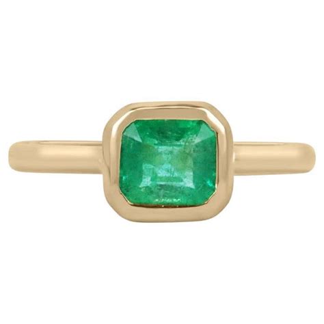 Gia Certified 204ct Green Emerald Shield Cut 18k Gold Rubover Bezel