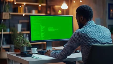 Software Developer Typing Code On A Computer In A Sleek Environment