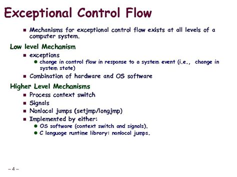 exceptional control flow part i topics n n