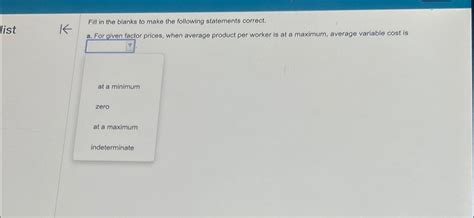 Solved Fill in the blanks to make the following statements | Chegg.com