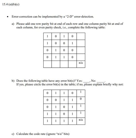 154 Abc •error Correction Can Be Implemented By A 2 D Error Detection A Please Add
