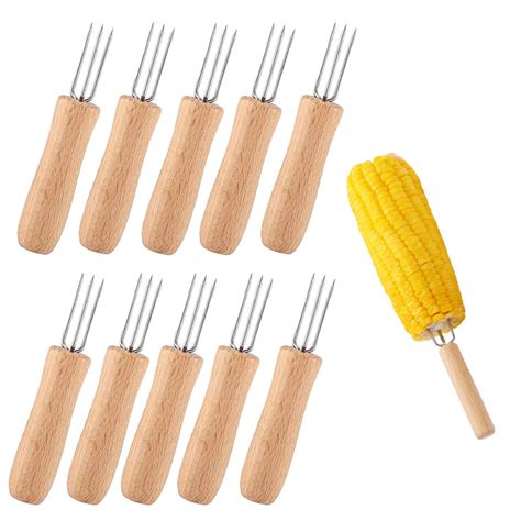 Corn Holders Set Of 10 Stainless Steel Corn On The Cob