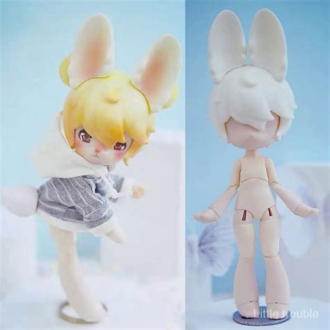 Ufdoll บอดี้ตุ๊กตากระต่ายน่ารัก 1 12bjd Ob11 Gsc แบบเปลี่ยน N3iy