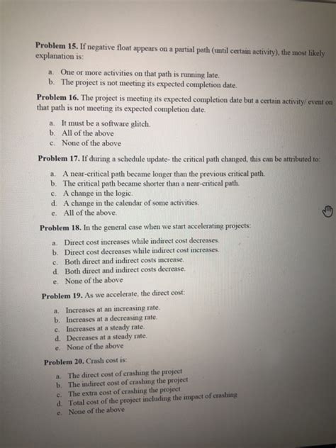 Solved Problem 15 If Negative Float Appears On A Partial