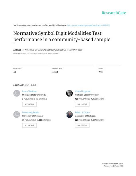 Pdf Normative Symbol Digit Modalities Test Dokumentips