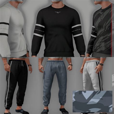Second Life Marketplace [gl Inc ] Joey Sweatsuit Set Camo Blue T