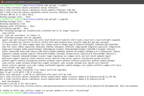 Not Able To Finish Sudo Apt Get Y Upgrade Command · Issue 2384 · Microsoftwsl · Github