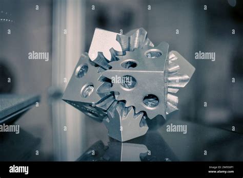 Selective Laser Melting Object Printed On Metal 3d Printer Model