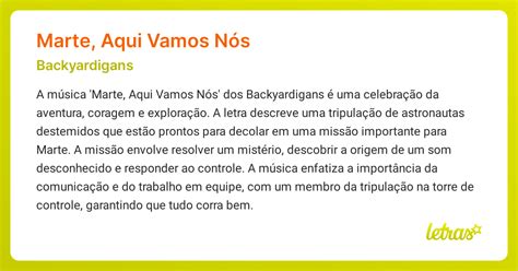 Significado Da Música Marte Aqui Vamos NÓs Backyardigans Letrasmusbr