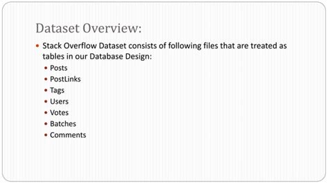 Stack Overflow Dataset Analysis Pptx Databases Computer Software And Applications