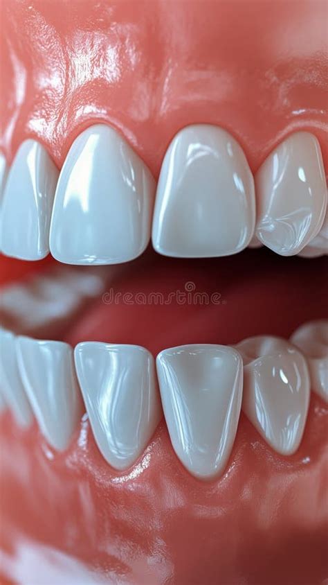 Close Up View Of Healthy Teeth Showcasing Dental Anatomy And Structure