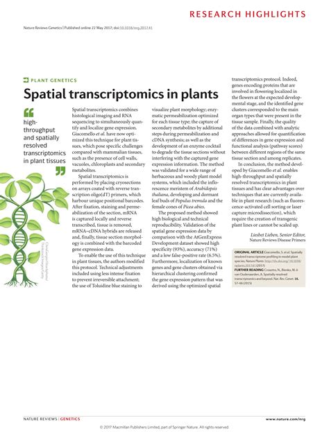 Spatial Transcriptomics In Plant For Agriculture Pdf