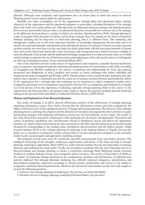 Solution Marketing Strategic Planning And Choosing The Right Strategy Using Ahp Technique