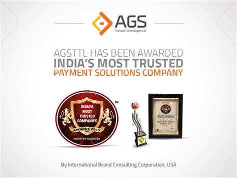 Another Milestone Achieved Ags Transact Technologies Limited Awarded Indias Most Trusted