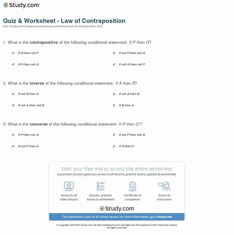 Conditional Statement Worksheet Geometry New Quiz And Worksheet Law Of