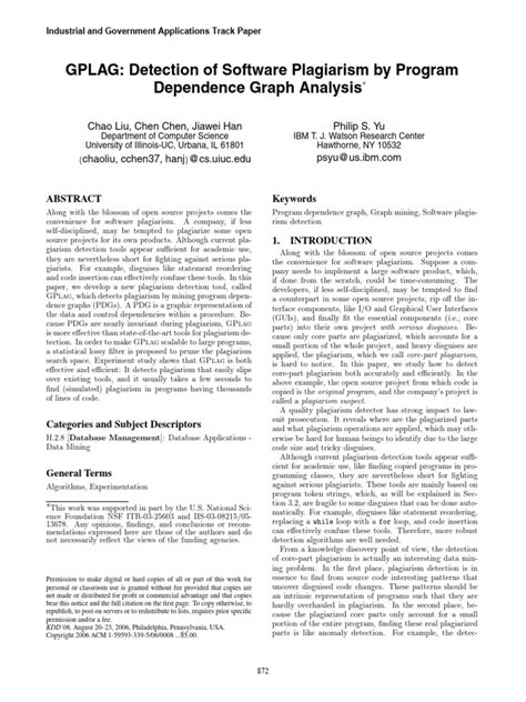 Gplag Detection Of Software Plagiarism B Pdf Plagiarism Pointer