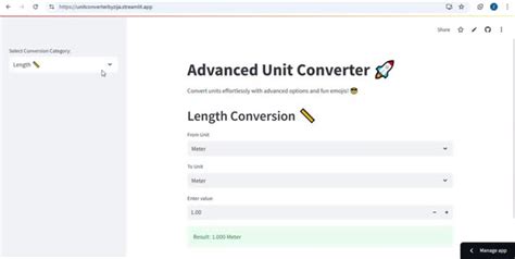 Python Streamlit Unitconverter Webapp Techinnovation Livedemo