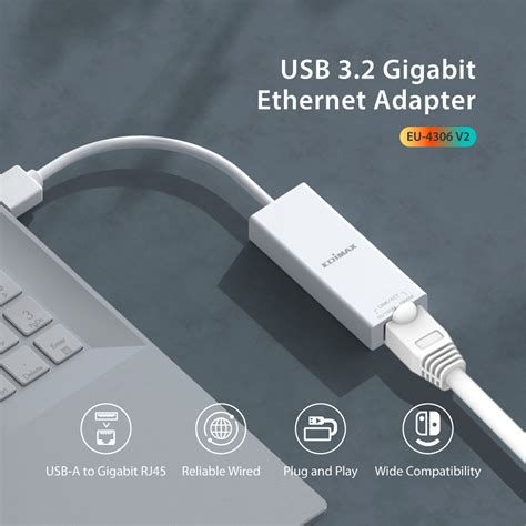 Buy The Edimax Usb 3 2 To Gigabit Ethernet Adapter Supports 802 1q Vlan And802 Eu 4306v2