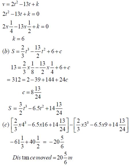 The Velocity Of A Particle T Seconds After Passing A Fixed Point Is Given By V T T K