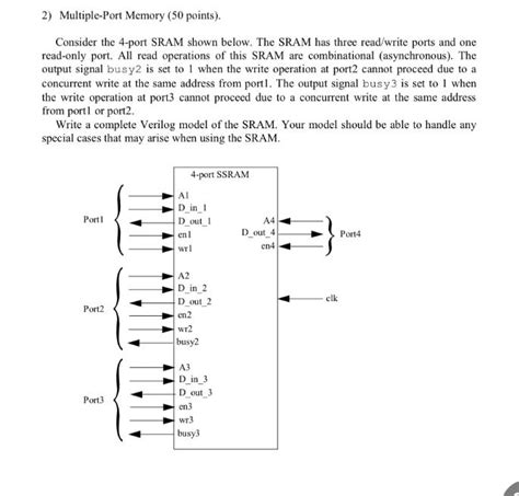 Solved 2 Multiple Port Memory 50 Points Consider The