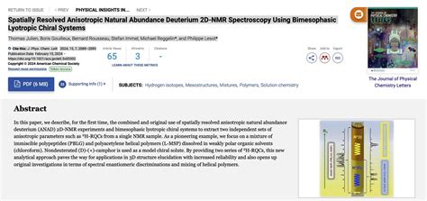 Spatially Resolved Anisotropic Natural Abundance Deuterium 2d Nmr Spectroscopy Using