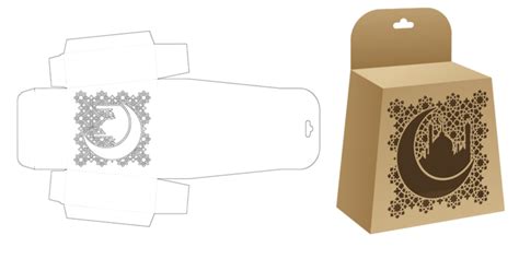 스텐실 포장 상자 다이 컷 템플릿 및 3d 모형 청사진 상품 뚜껑 Png 일러스트 및 벡터 에 대한 무료 다운로드