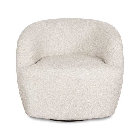 Eva Swivel Chair Off White Boucle Nest And Nook Housewares