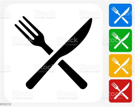 Fork And Knife Icon Flat Graphic Design Stock Illustration Download