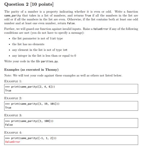 Solved Question Points The Parity Of A Number Is A Chegg