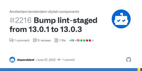 Bump Lint Staged From 1301 To 1303 By Dependabot Bot · Pull