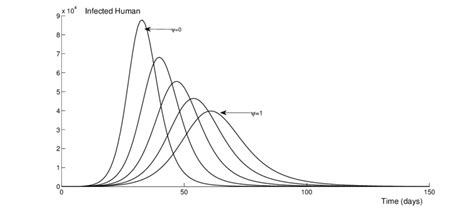 Total Number Of Infected Humans When Using Different Values Of