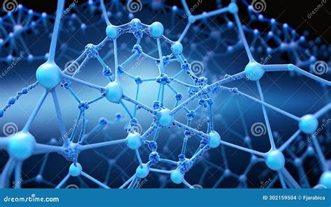 Nanoparticle Structure On Blue Background In Blue Design Suitable For