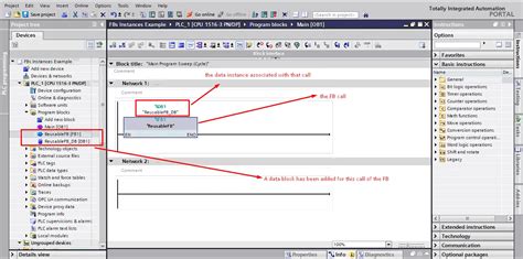 Siemens Tia Portal Different Instances Of Calling A Function Block