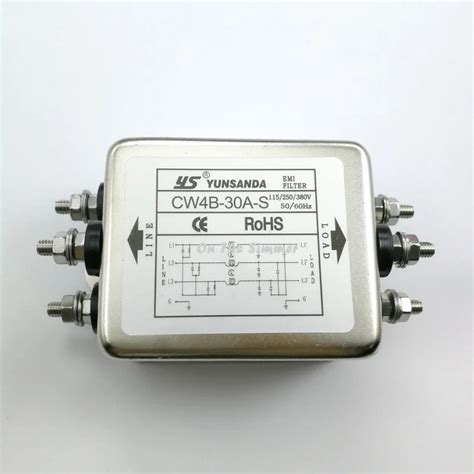 small universal three phase 380v ac emi power filter cw4b 10a 20a 30a