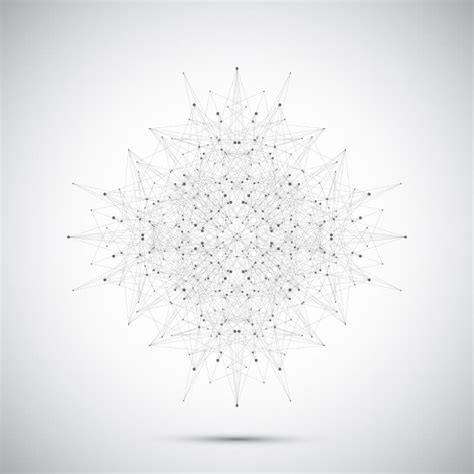 Geometric Abstract Form With Connected Lines And Dots Illustration Stock Illustration