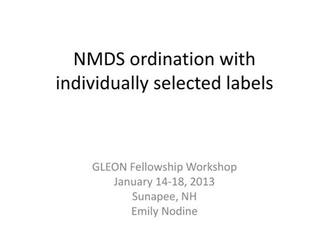 Ppt Nmds Ordination With Individually Selected Labels Workshop