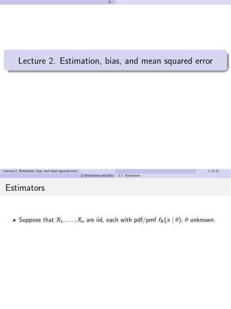 S1b 17 02 Estimation Bias Pdf Bias Of An Estimator Estimator