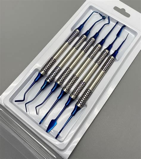 6pcs Dental Composite Filling Instrument Gold Titanium Coated