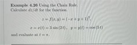 Solved Example 4 26 ﻿using The Chain Rule Calculate Dzdt