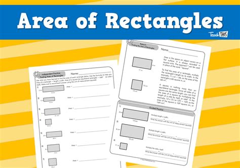Area Of Rectangles Answers Incl 4pg Teacher Resources And