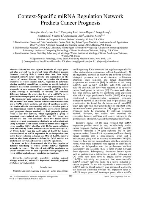 Pdf Context Specific Mirna Regulation Network Predicts Cancer Prognosis