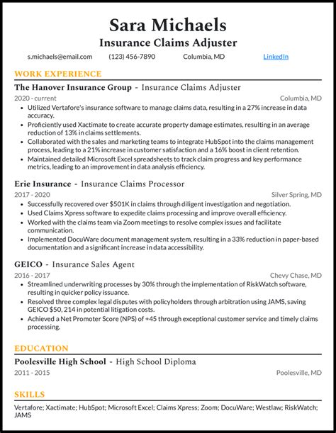 15 Claims Adjuster Resume Samples For 2025