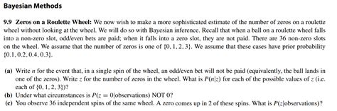 Bayesian Methods 99 Zeros On A Roulette Wheel We