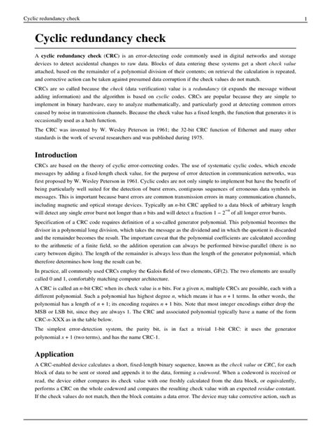 Cyclic Redundancy Check Pdf Error Detection And Correction Data