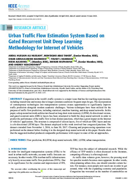 pdf urban traffic flow estimation system based on gated recurrent