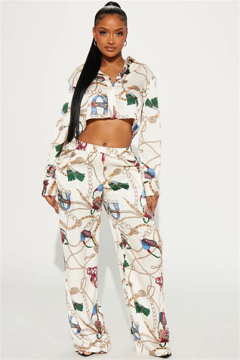 Fancy Lady Pant Set Creamcombo Fashion Nova Matching Sets