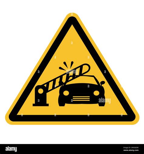Car Barrier Warning Icon Beware Barrier Closes Automatically Sign